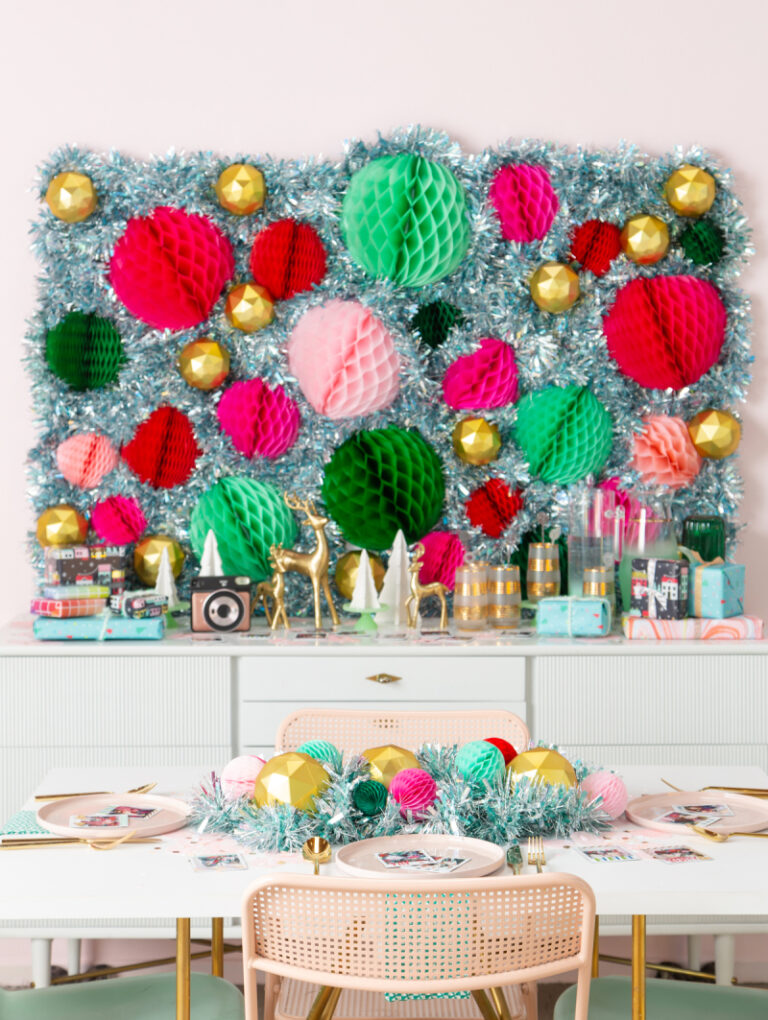 a festive honeycomb backdrop for your next holiday party... - Oh Joy!